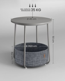 Odkládací stolek Vasagle Moris tmavě šedý
