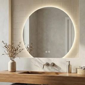Rea Zrcadlo ⌀90 cm s vyhříváním a regulovatelným LED osvětlením HOM-00911