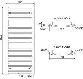 Mexen Helios, elektrické topné těleso 1200 x 500 mm, 600 W, bílá, W103-1200-500-2600-20