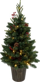 Umělý stromeček v květináči KAPPI se světýlky, 96 cm