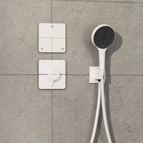 Hansgrohe ShowerSelect Comfort Q, termostat pod omítku pro 1 spotřebič a další výtok, bílá matná, HAN-15589700
