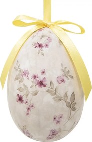 6ks dekorace závěsné vajíčko s květy Spring Egg - Ø 7*10 cm