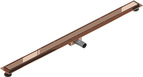 Mexen Flat, lineární podlahový žlab 110 cm, růžové zlato, 1610110