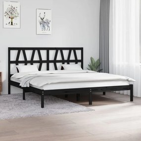Rám postele černý masivní borovice 180 x 200 cm Super King,  3104017 HangarStore.cz