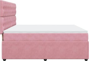 Box spring postel s matrací růžová 180x200 cm samet 3294717