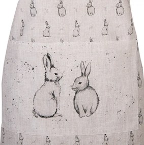 Béžová kuchyňská zástěra s králíčky Bunny Buddies - 70*85 cm