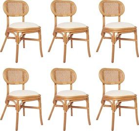 vidaXL Jídelní židle 6 ks plátno [3071724] Barva: Hnědá