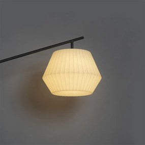 Designová venkovní stojací lampa černá s bílým stínítkem IP44 - Robbert