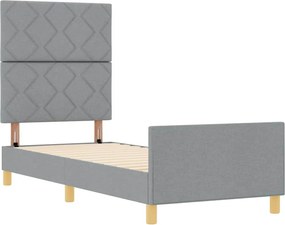 Rám postele s čelo Světle šedá 80 x 200 cm textil 3344760