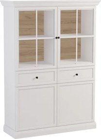 Vitrína LUCCA W4D2S, bílý opál