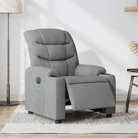 Elektrické polohovací křeslo světle šedé textil 3206627