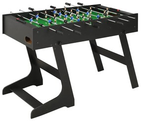 Skládací stolní fotbal 121 x 61 x 80 cm černý,  91938