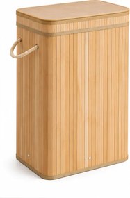 koš na prádlo, 72 l, bambus/látka, přírodní/krémová, Dekorino KP20260006