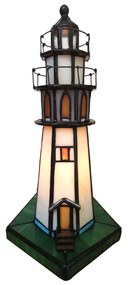 Stolní lampa Tiffany Lighthouse - 11*11*25 cm