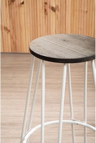 Bílá/v přírodní barvě barová stolička z jilmového dřeva (výška sedáku 75 cm) District – Premier Housewares