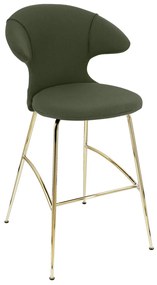Barová židle Time Flies Barva nohou:: bronz, barva potahu:: Zelená
