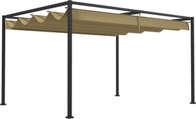 Outsunny Pergola 4x3m, Zahradní Pavilon, Ocelová Terasová Markýza, Zahradní Pavilon s Nastavitelnou Střechou, Volně Stojící, Ochrana proti Slunci pro
