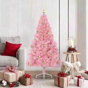 Umělý osvětlený vánoční stromeček Růžová 150 cm PVC 3397067
