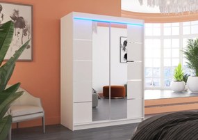 Posuvná skříň se zrcadlem a LED osvětlením NORDIC 150
