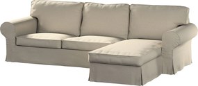 Potah na pohovku IKEA Ektorp 2-místná s lenoškou barva béžová látka pletený vzor