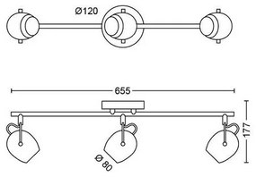 Philips 50613/30/P0 - LED Bodové svítidlo RIVANO 3xLED/4,5W/230V