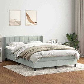 Box spring postel s matrací světle šedá 160x210 cm samet 3318117
