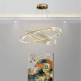 Toolight Toolight, LED křišťálové stropní svítidlo APP1524-CP60/80, zlatá, OSW-06972