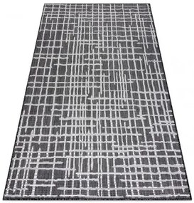 Dywany Luszczow Kusový koberec SISAL SION MŘÍŽ linky 22144 černý / ecru Rozměr koberce: 180 x 270 cm