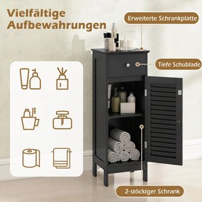 Costway Koupelnová skříňka Volně stojící se zásuvkou – 32 × 30 × 87,5 cm