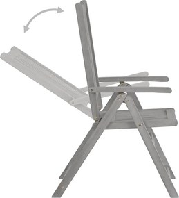 5dílná zahradní jídelní sada (150-200) x 100 cm masivní akácie šedá 3057907