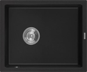 Mexen Pedro - dřez granitový 56,0x46,0cm, 1-komorový, černá, 6508561000-77