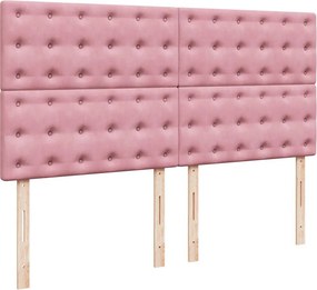 Box spring postel s matrací růžová 180x200 cm samet 3292423