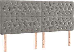 Box spring postel s matrací světle šedá 200x200 cm samet 3132879