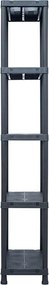 Skladové regály 2 ks černé 125 kg 60 x 30 x 180 cm plastové 276257