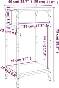 vidaXL Odkládací stolek 40 x 30 x 75 cm kompozitní dřevo [825801] Barva: šedá sonoma