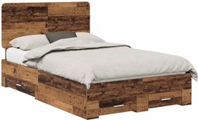 Rám postele s čelo Staré dřevo 120 x 190 cm Kompozitní dřevo 3412817