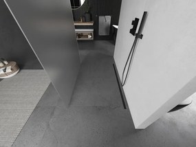Mexen Kioto, sprchová zástěna Walk-In 100 x 200 cm, 8mm sklo námraza, grafitový profil, 800-100-002-66-30