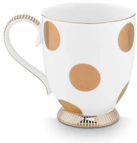 Pip Studio Dot Delight White - Gold sada 2ks hrnků 380ml, bílo-zlatá