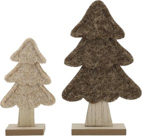 Sada 2ks vánoční stromek z plsti – 12*20 / 8*14 cm