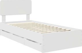 Rám postele se zásuvkou Bílá 75 x 190 cm Dřevěný materiál 3412234