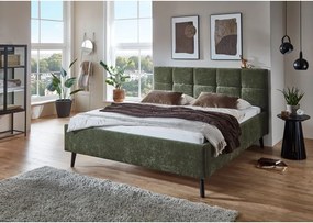 Khaki čalouněná dvoulůžková postel bez roštu 180x200 cm Nova – Meise Möbel