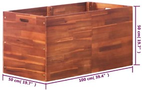 vidaXL Vyvýšený záhon akáciové dřevo 100 x 50 x 50 cm