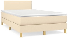 Box spring postel s matrací krémová 120x190 cm textil 3269763
