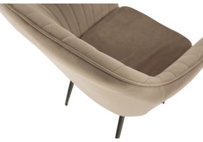 Kondela Designové křeslo, šedohnědá Taupe Velvet látka, ZIRKON