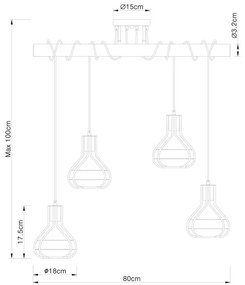 Globo 15388-4D - Lustr na lanku CLASTRA 4xE27/60W/230V