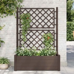 Zahradní truhlík s treláží 100 x 43 x 142 cm PP mokka 313984