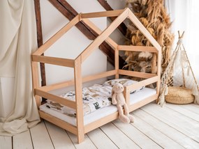 Woodisio Domečková postel EMA Variant: 180 x 80, Barva: Přirodní dřevo