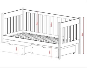 Legno Dětská postel Alice šedá Rozměr (cm): 80x180