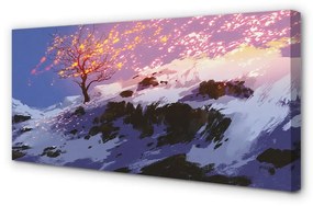 Obrazy na plátně Zimní strom top 125x50 cm