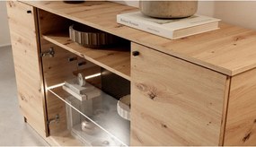 ADRK Furniture Vitrína Evi I s LED osvětlením